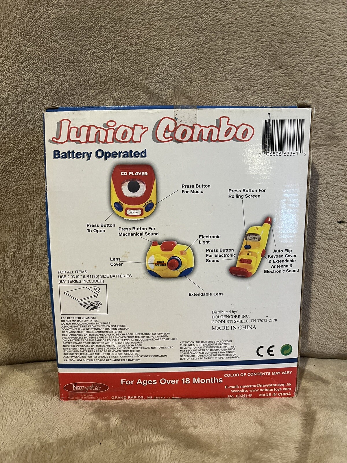 Vintage Dollar General Navystar Toy Jr Electronic Combo CD Player Phone ...