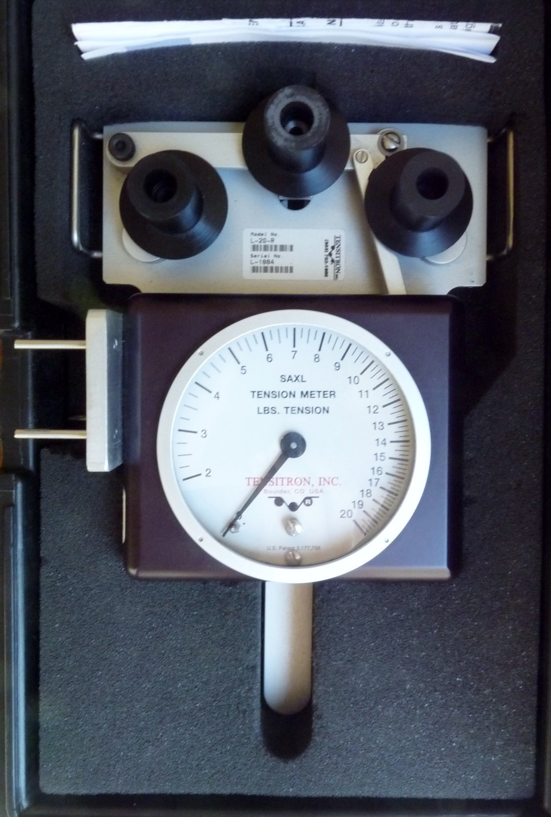 TENSITRON L-20-R TENSION METER WITH ROLLERS 20LBS TENSION WITH CASE | eBay