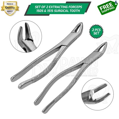 Dental Extracting Forceps 150s & 151s Surgical Extraction Tools Set ...
