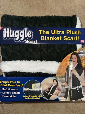 New Ontel Huggle Adult Unisex Plush Scarf Grey Color One Size Fits All ...