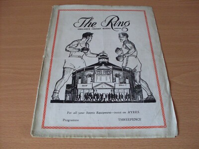 Boxing at The Ring,Blackfriars,London programme dated 18-9-1934. (S391 ...