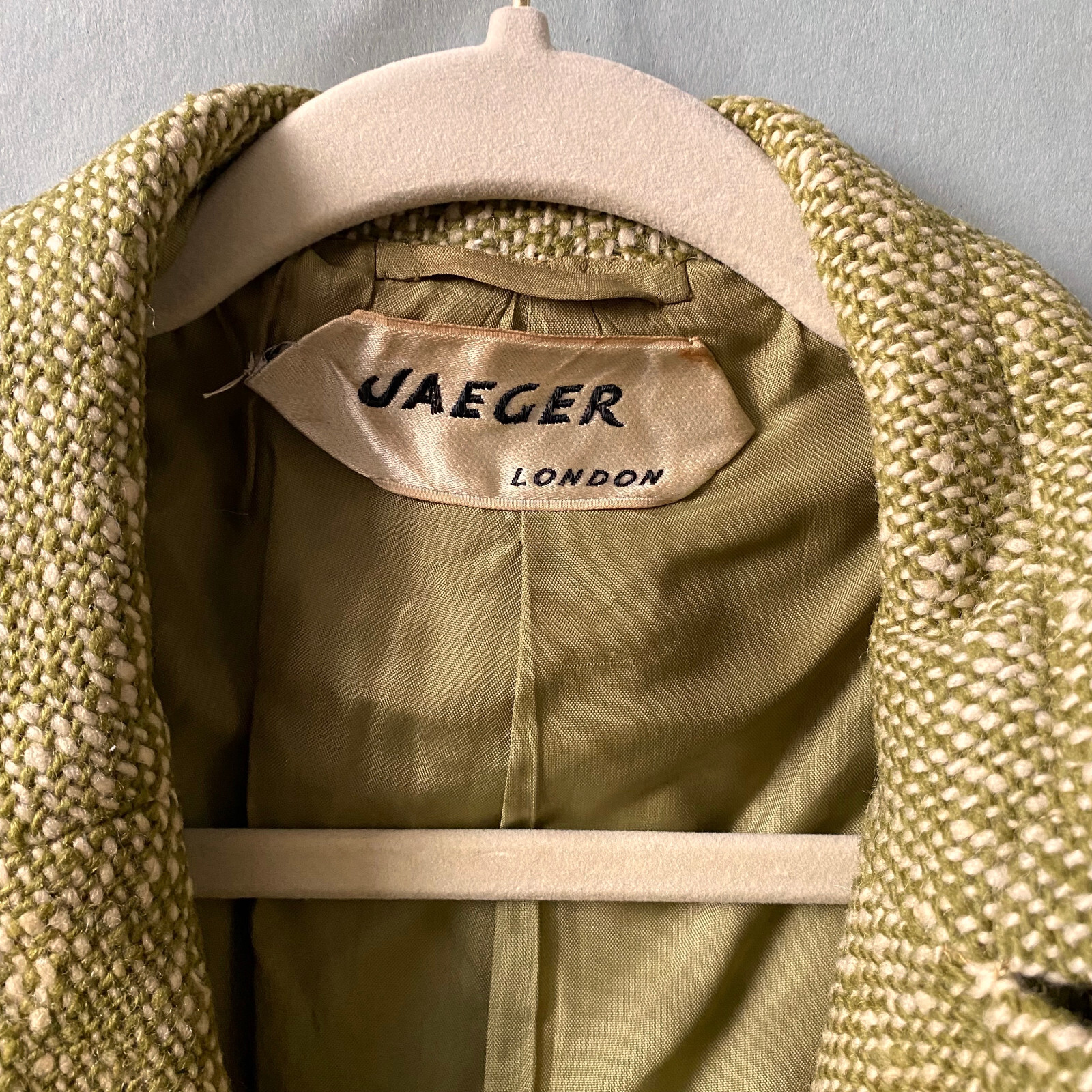 Vintage 1950s Sage Green Jaeger London Snowstorm Twee… - Gem