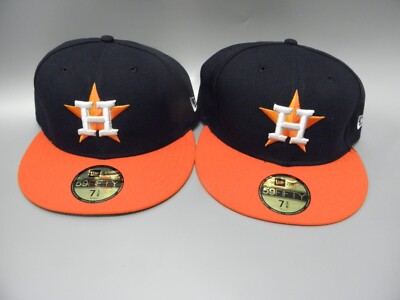 TWO NEW ERA 59FIFTY MLB HOUSTON ASTROS CAPS HAT SIZE 7-1/8 & 7-3/8 ...