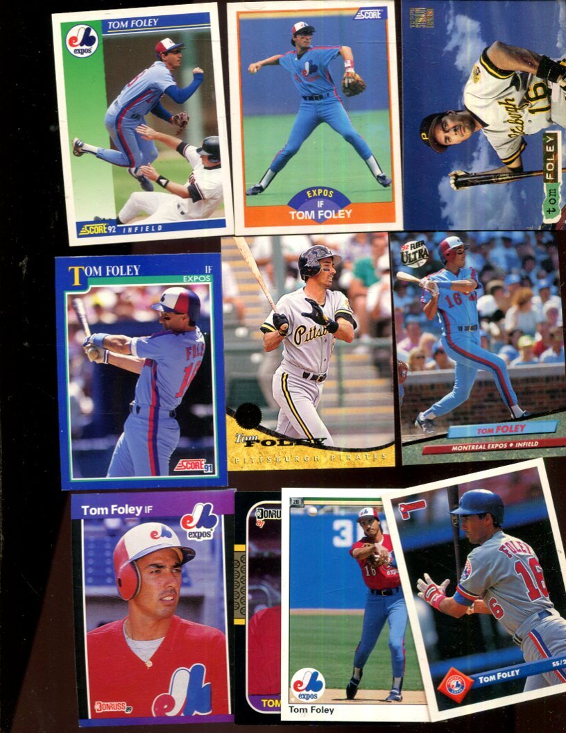 TOM FOLEY LOT 45 ALL DIFFERENT BASEBALL CARDS REDS EXPOS COLUMBUS ...