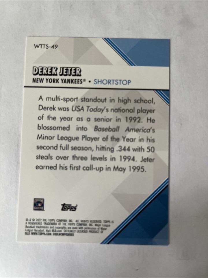 Derek Jerer - 2022 Topps Welcome To The Show - WTTS-49 | eBay