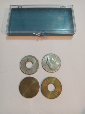 Vintage Magic Coin trick, Liberty Coin , 2 shells (brass pieces) | eBay