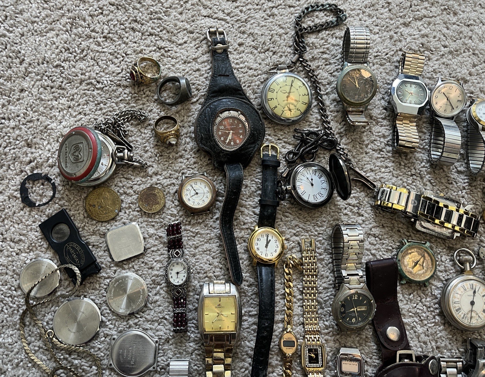 WATCH LOT Of Over 25 Vintage Watches. Timex, Quintel, Rolex Read ...