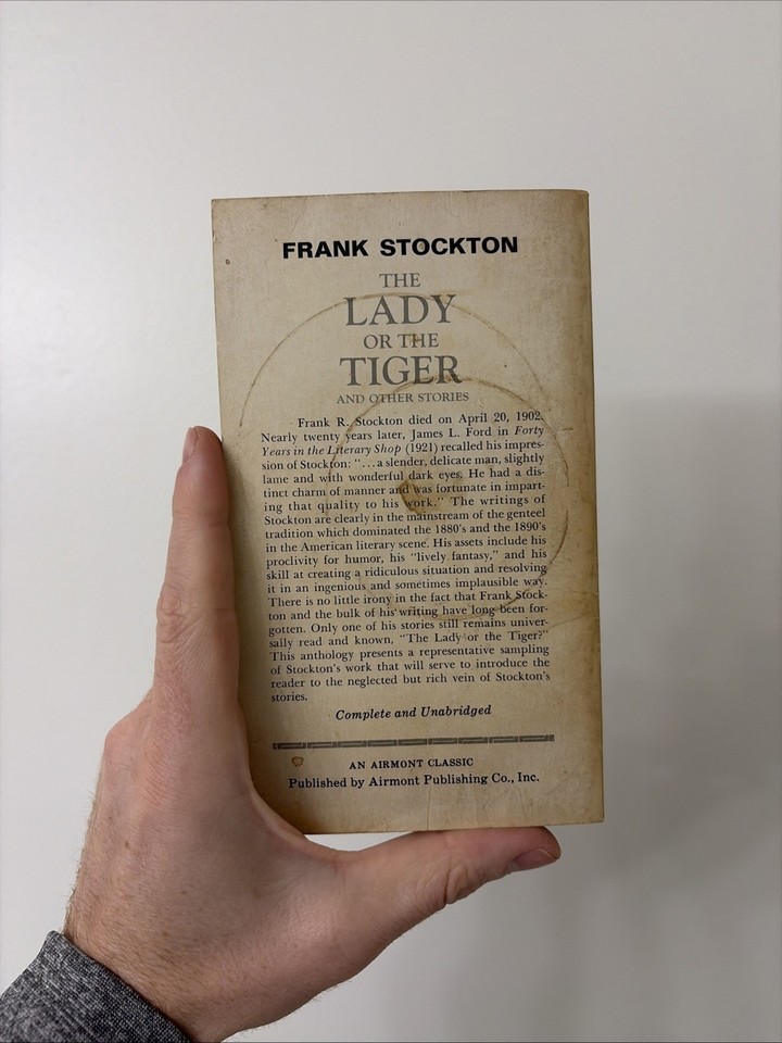 The Lady Or The Tiger And Other Stories By Frank Stockton vintage ...