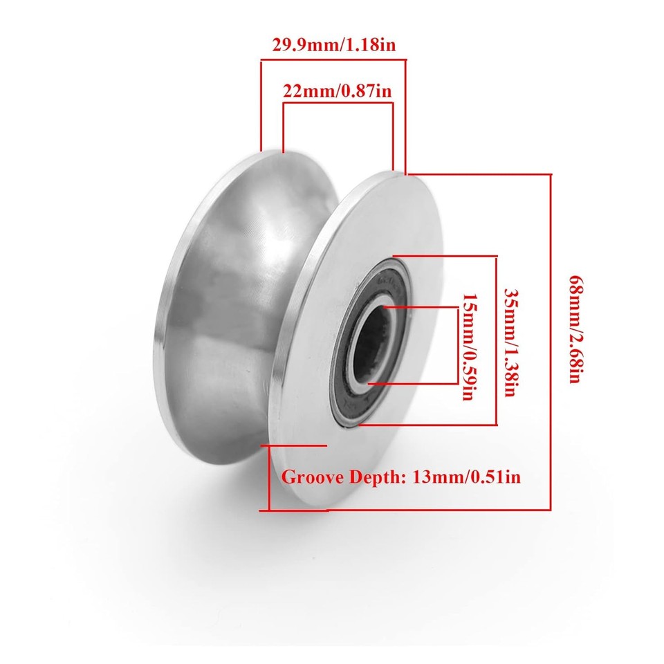 3in U Groove Wheel Stainless Steel Rolling Gate Wheels Slide U | eBay