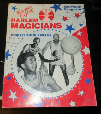 HARLEM MAGICIANS MARQUES & TEAM AUTOGRAPH 1983-84 SOUVENIR PROGRAM ...