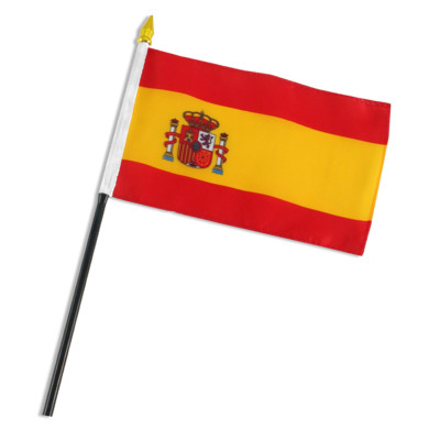 Spain 4"x6" Flag Desk Table Stick 4x6 inch Premium Polyester (sewn ...