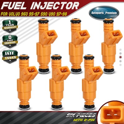 6Pcs Fuel Injector for Volvo 960 1995-1997 S90 V90 1997-1998 L6 2.9L ...