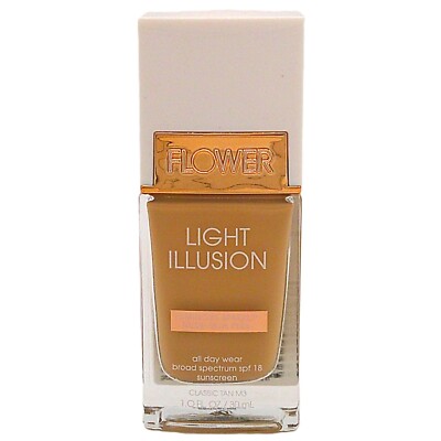 FLOWER Light Illusion (Classic Tan M3) Liquid Foundation All Day Wear ...