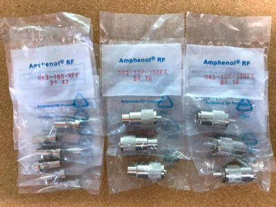 6 Amphenol PL 259 Connectors + 6 Reducers for RG-58, RG-141, RG-400 ...