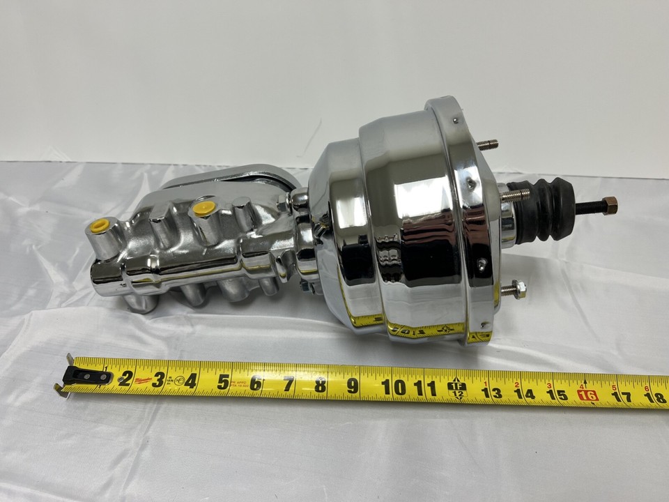 90 Degree Under Dash Brake Pedal 8" Dual CHROME Booster Milled Master ...