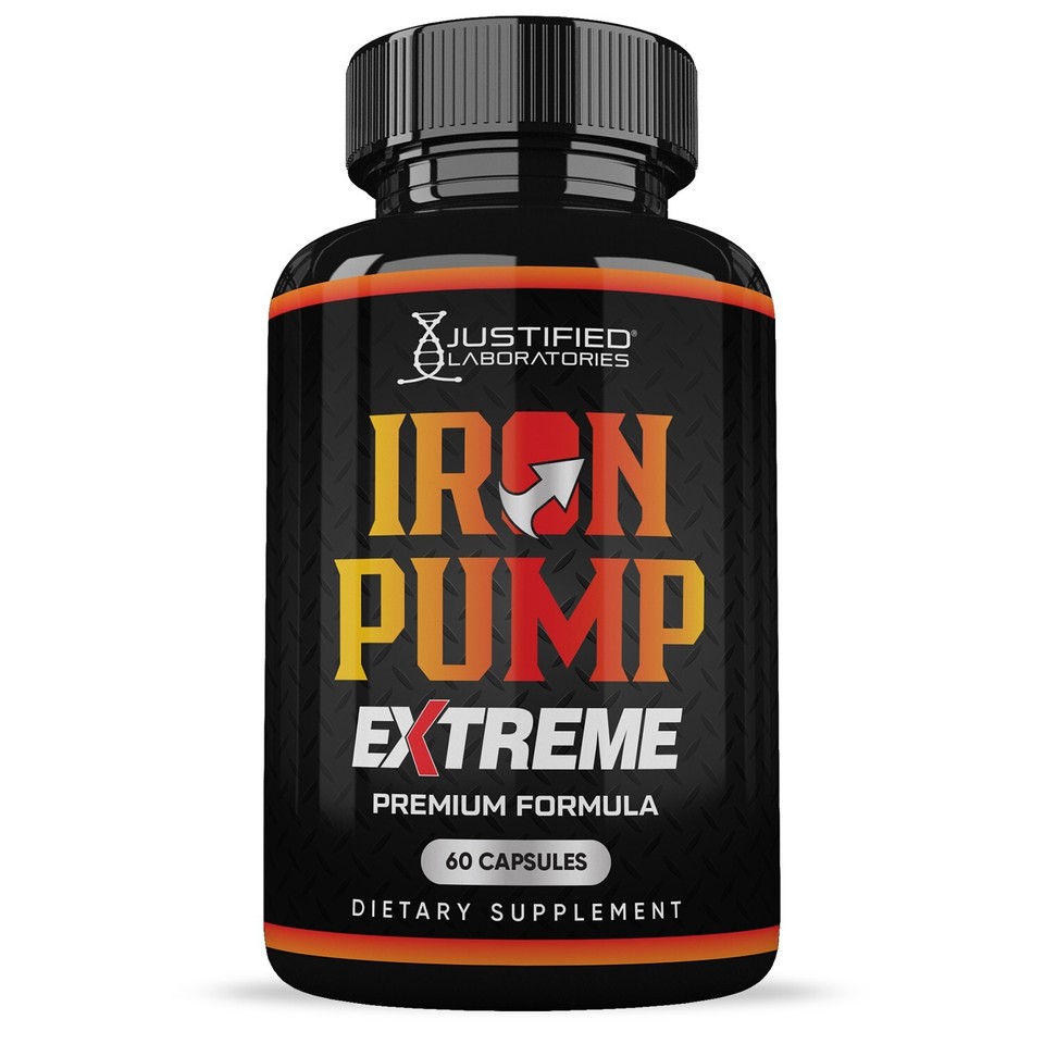 Iron Pump for Men Extreme 1600 Premium Formula Pills Vitamin Supplement ...