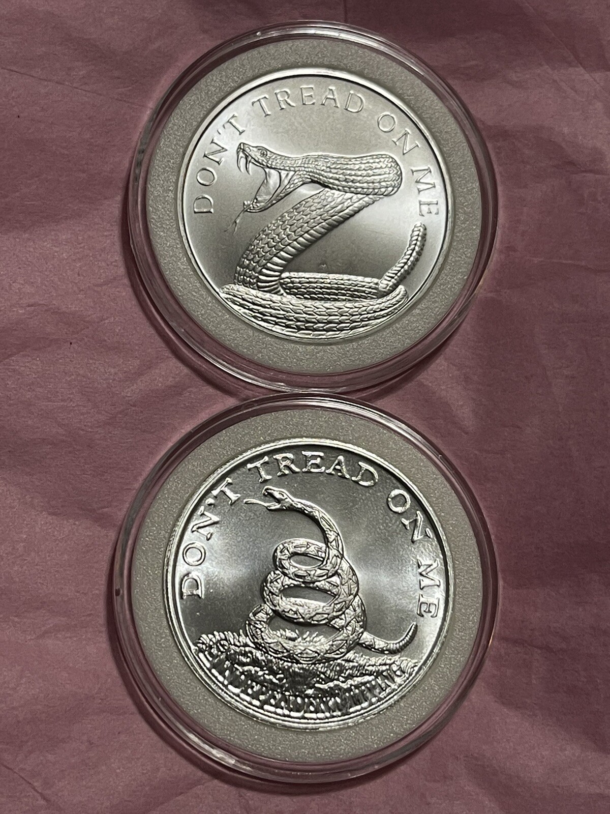 Don’t Tread On Me Snake Coins Each: 1 Troy Oz .999 Fine Silver Round ...