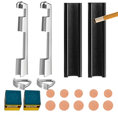 Deluxe Table Cue Repair Kit Billiards Pool Stick Tip Chalk Repair Kit ...