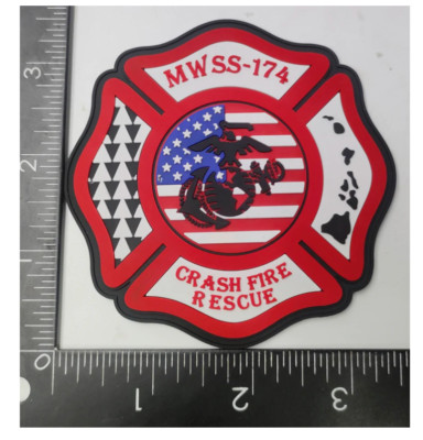 MARINE CORPS MWSS-174 GRYPHONS CRASH FIRE RESCUE PVC HOOK & LOOP PATCH ...