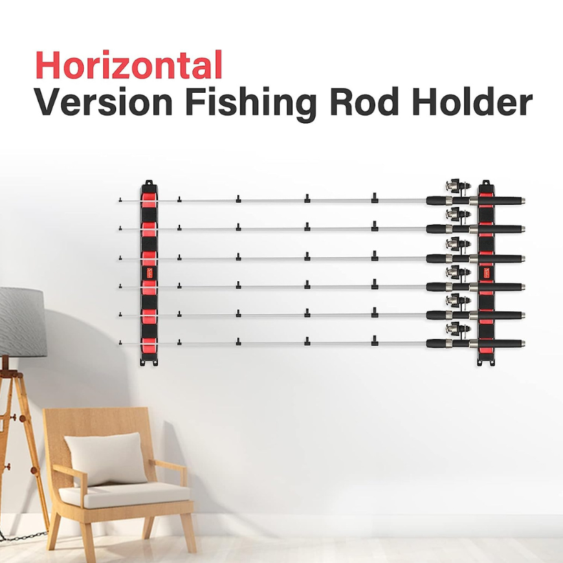 Fishing Rod Rack Vertical Holder Horizontal Fishing Rod Rack Wall Mount ...