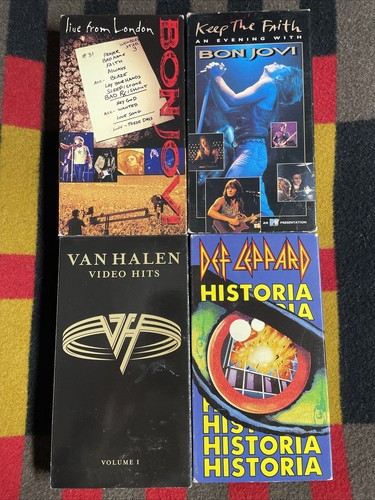 80’s Hair Metal VHS Lot (4) Van Halen Bon Jovi Def Leppard Historia ...