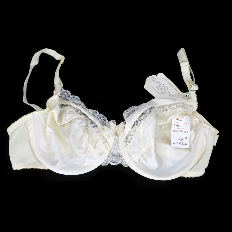 Vintage Vanity Fair 75-110 Ivory Nylon Lace Underwire Bra Women's 36C ...
