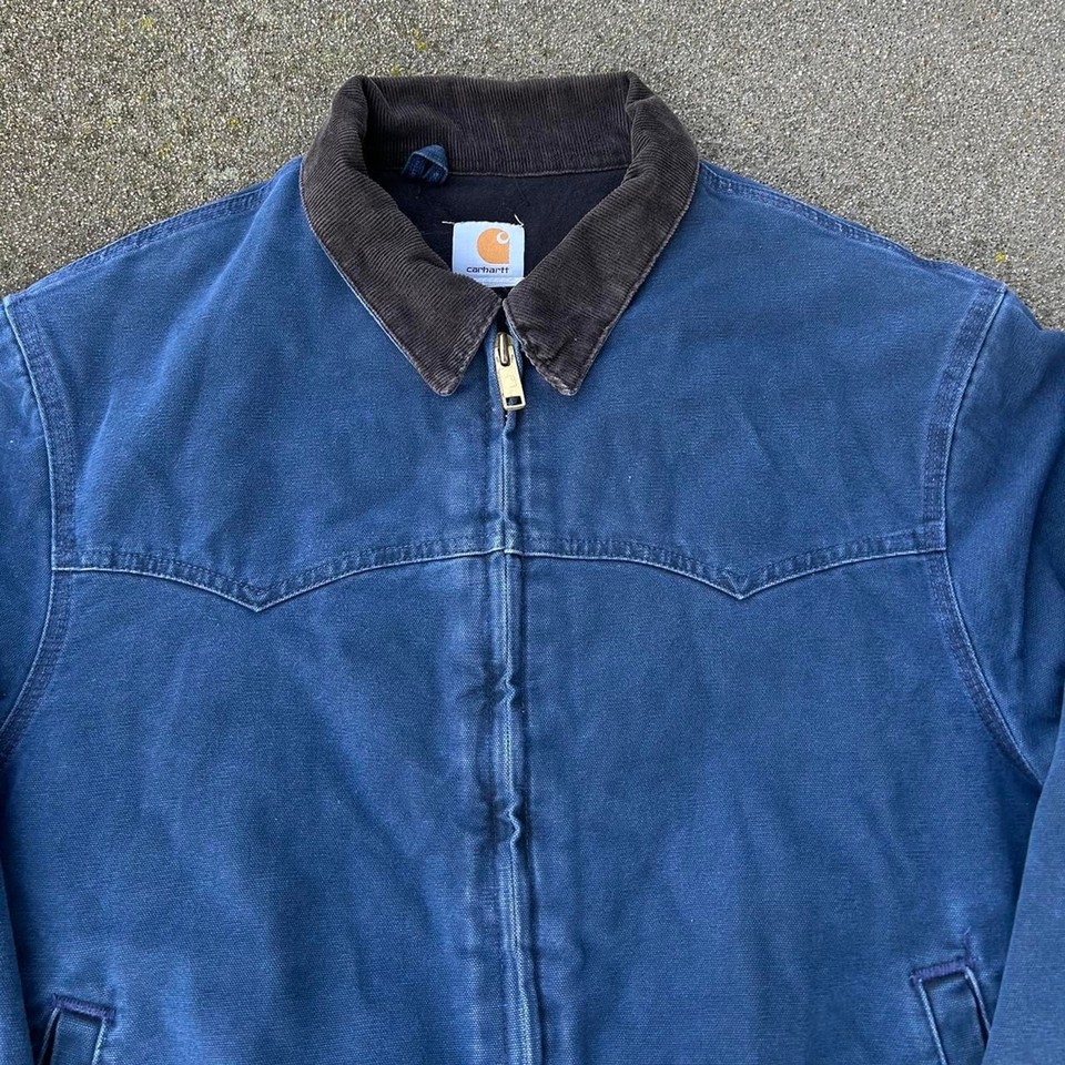 Vintage Carhartt J14 BLU Santa Fe Blue Jacket Size Large Full Zip ...