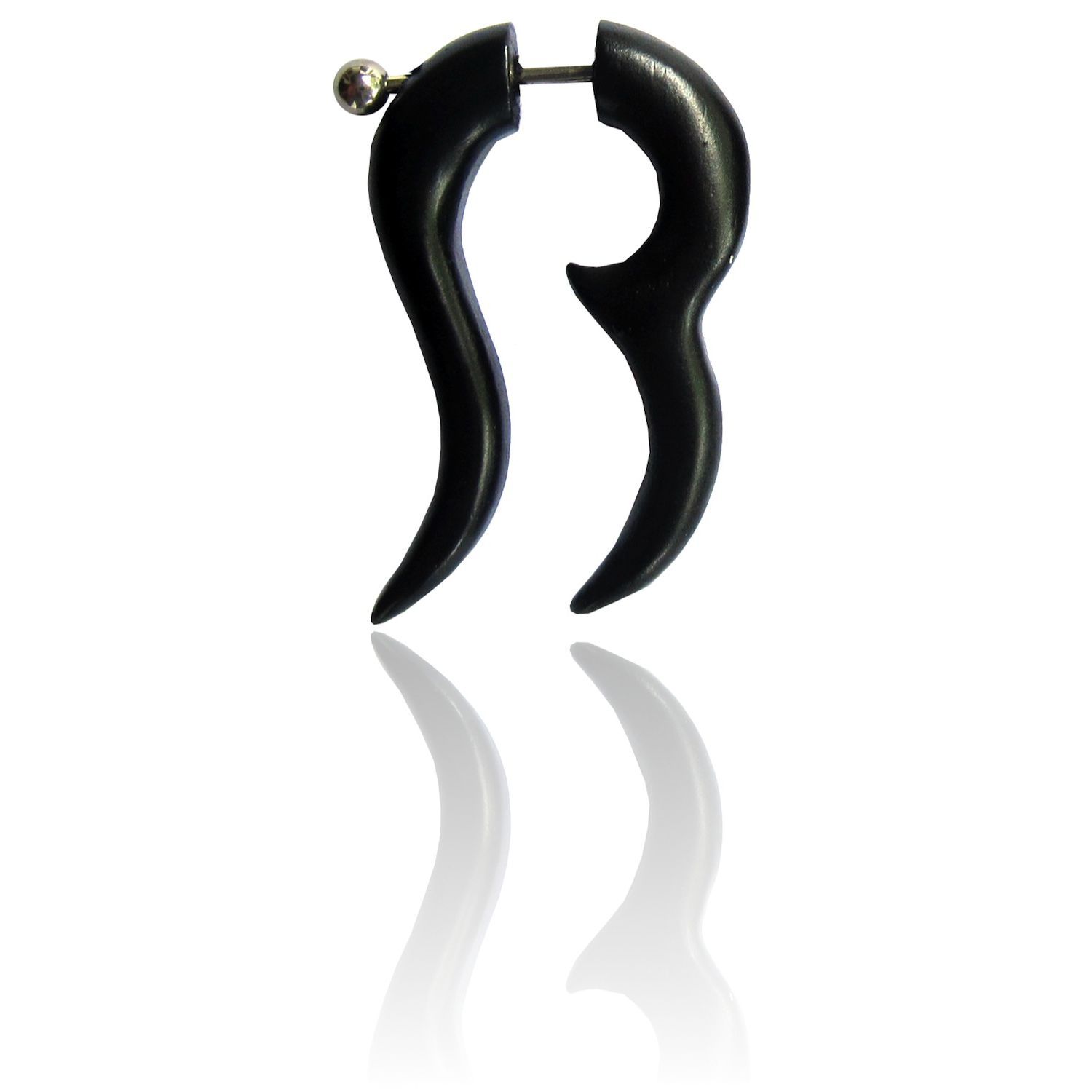 PAIR BLACK SONO WOOD FAKE EXPANDERS CHEATER 16g SPIRALS PLUGS PLUG | eBay