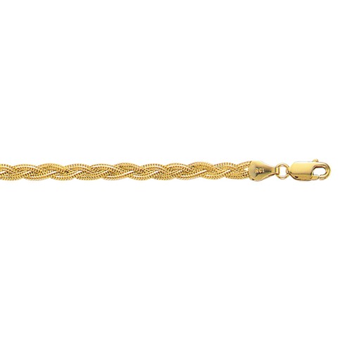 14K Yellow Gold 3.5mm Braided Fox Chain Necklace Fine Jewelry | eBay