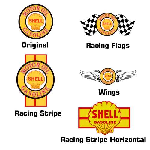 Shell Oil Gasoline Vinyl Decal Sticker 4 Designs Motor Oil Gas Globes ...