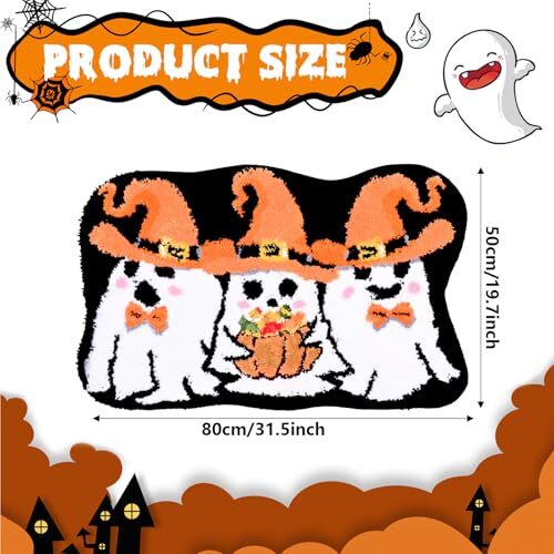 Halloween Bath Rug Mat Pumpkin Ghost Halloween Decor Supplies Bath ...