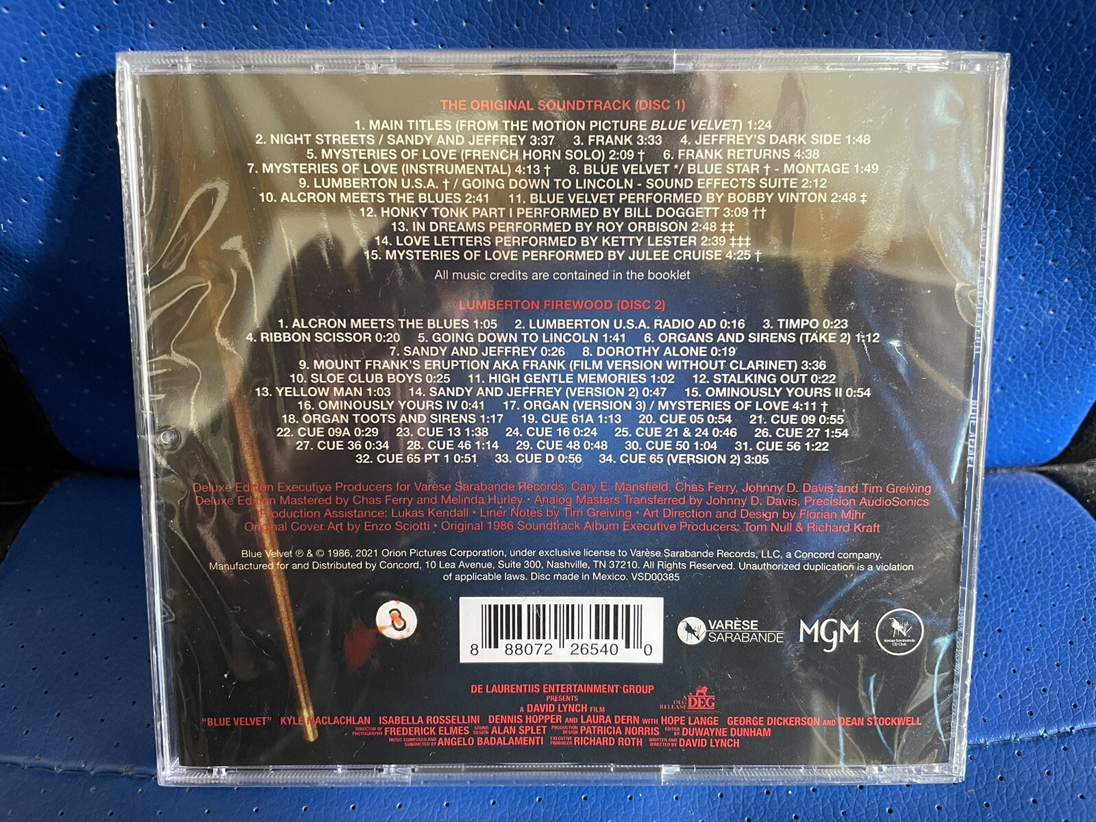 LIMITED BLUE VELVET SOUNDTRACK OST ANGELO BADALAMENTI DELUXE EDITION 2 ...
