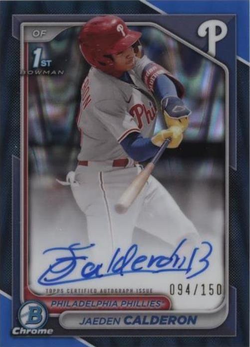2024 Bowman Chrome - Prospect Autographs Jaeden Calderon #CPA-JCN Blue ...