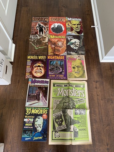 12 Monster Horror Magazines Famous Monsters Monster World FN- Lot 72024 ...