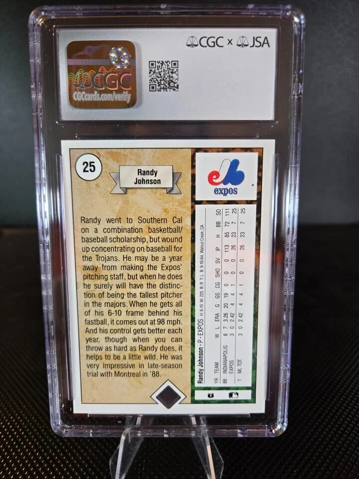 1989 Upper Deck - Randy Johnson #25 (RC) Autograph CGC/JSA Auto | eBay