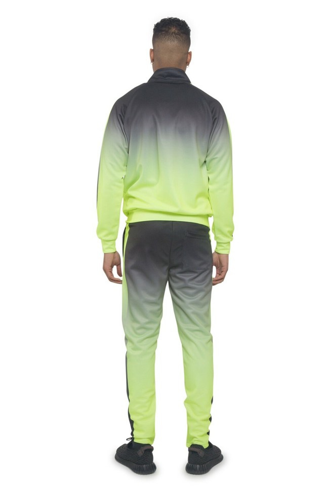 Men's Ombre Gradient Colored Pant&Jacket 2 Piece Sweatsuit Set Track ...