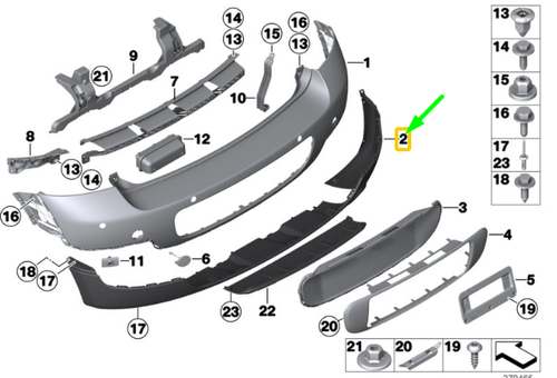 NEW MINI COUNTRYMAN R60 REAR BUMPER CENTER SPOILER TRIM 51129806215 ...
