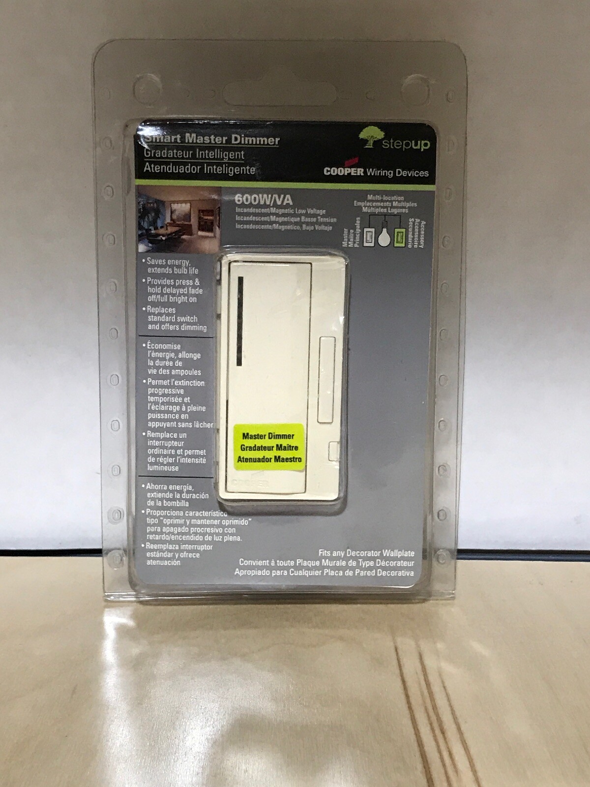 Cooper Almond Smart Master Dimmer Preset Light Switch Multi-Way 600W ...