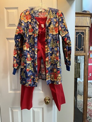 Holiday/Christmas scrub jacket and scrub pant set | eBay
