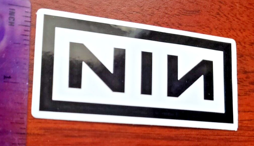 NIN Nine Inch Nails Sticker 3" x 1.5" Black Band Logo Rock Music Vinyl ...