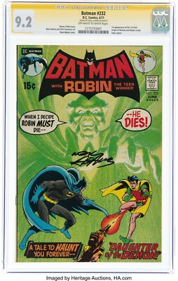 1971 D.C. Comics Batman 232 CGC 9.2. 1st Ra's Al Ghul Appearance Neal ...