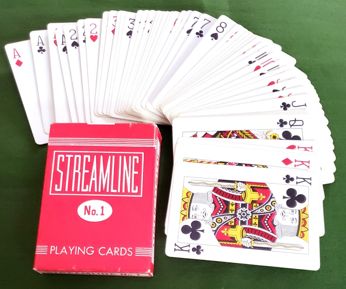 Vintage Deck Playing Cards Streamline No 1 Red | eBay