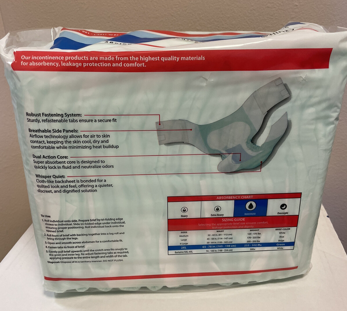Cardinal Health 67093 Quilted Adult Briefs Disposable Heavy Diapers XXL ...