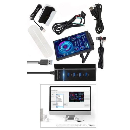 TypeC Small Display 5inch Small Screen Sub Screen with Temperature ...