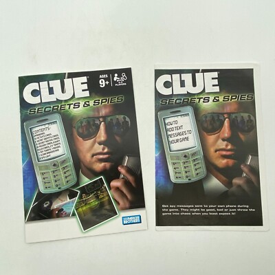 Clue Secrets and Spies Instructions Manual Rules 2009 Replacement ...