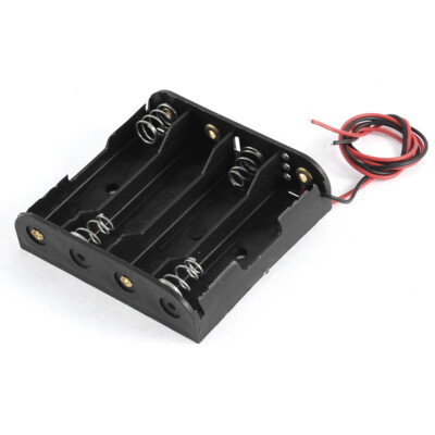 Dual Wire Spring Loaded Plastic Storage Case Box Holder for 4x1.5V AA ...