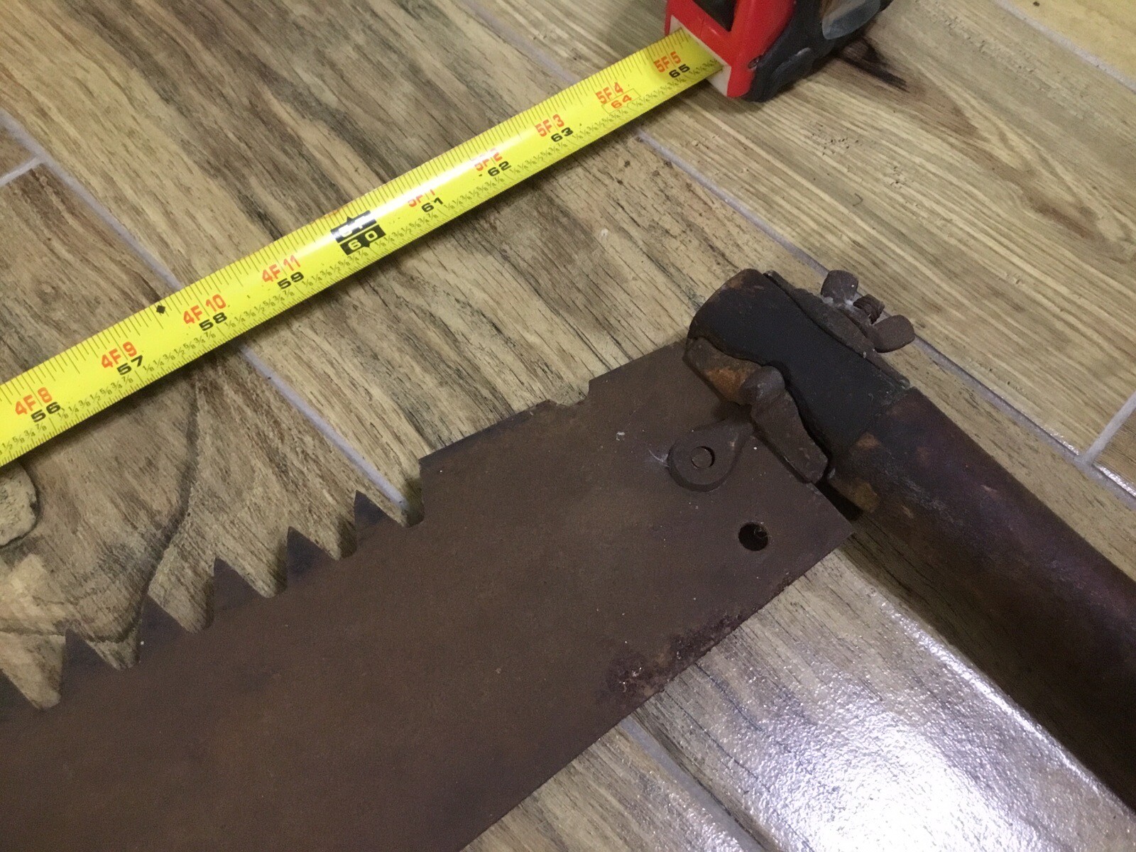Two Man 60'' Vintage Crosscut Saw Logging Tree 5ft Cross Cut 1930s Wood ...