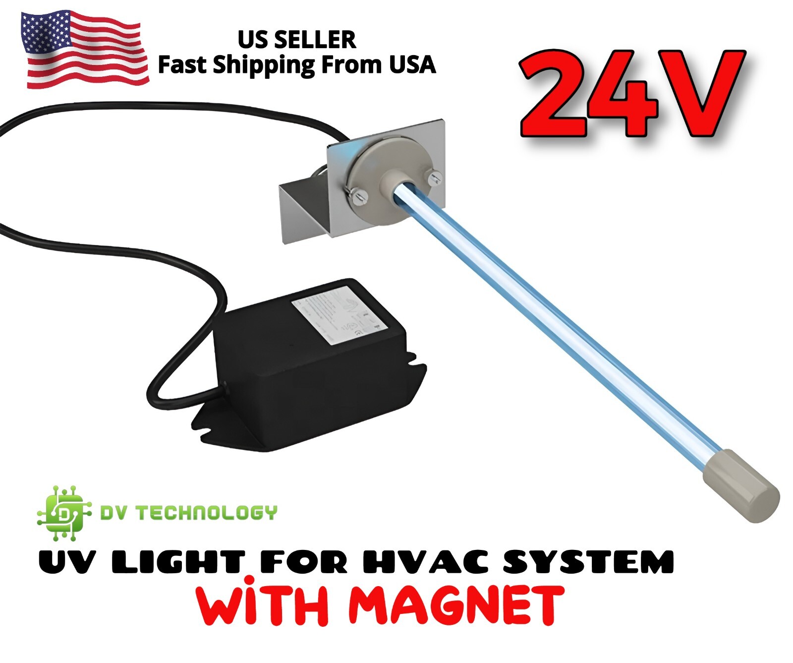 24VAC UV LIGHT AIR PURIFIER FOR AC HVAC COIL 14″ UV BULB - Breathe ...