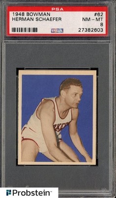 1948 Bowman Basketball #62 Herman Schaefer Minneapolis Lakers PSA 8 " LOW POP " | eBay