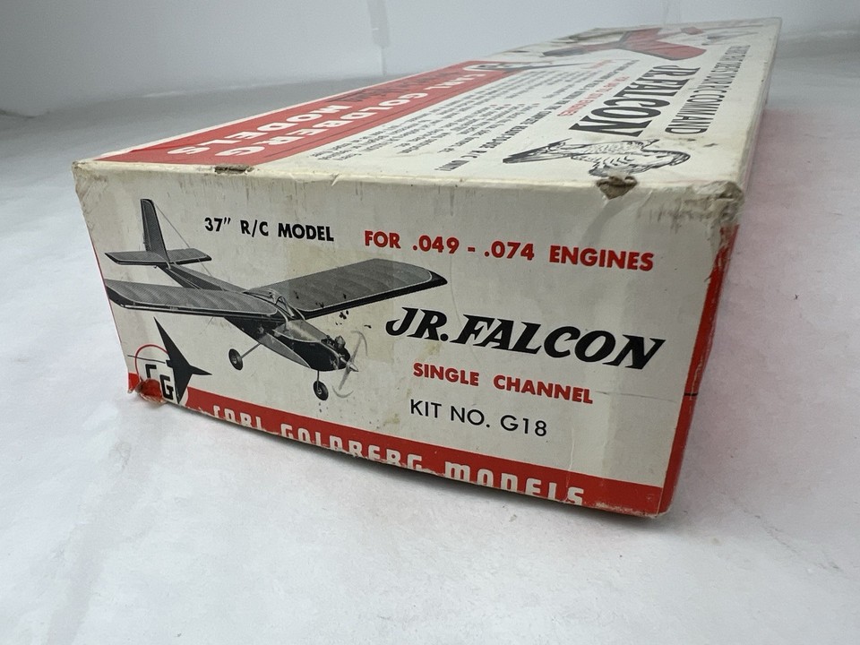 Vintage Carl Goldberg "Jr. Falcon" RC Balsa Model Plane Kit In Box | eBay